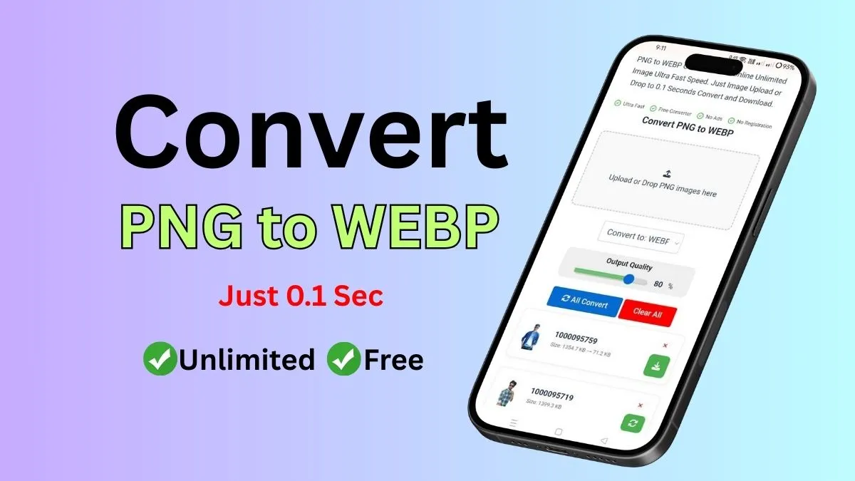 PNG to WEBP Converter Online 2026 (Ultra Fast, Free & Unlimited)